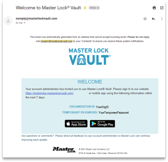 Vault Enterprise Login Assistance – Master Lock Connected Products